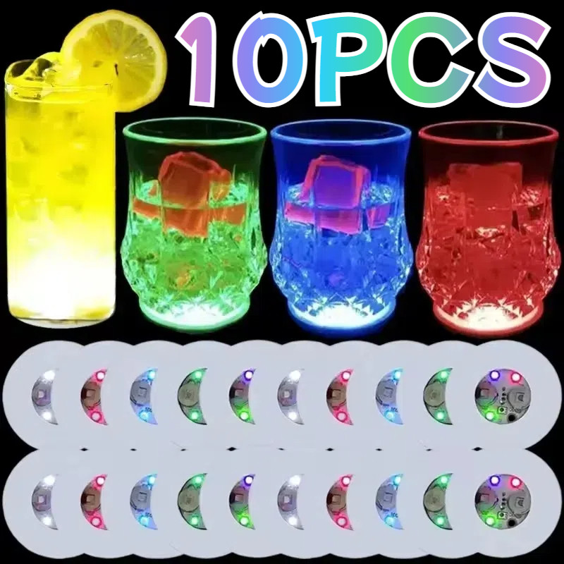 Led Luminous แก้วดื่มถ้วย Coaster แบตเตอรี่ขับเคลื่อนขวดเหล้าเบาะบาร์ ...