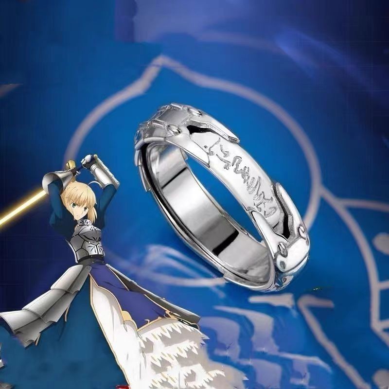 แหวนแฟชั่น ลายการ์ตูนอนิเมะ Fate Ring Same Style ins Co-Branded สีขาว ...