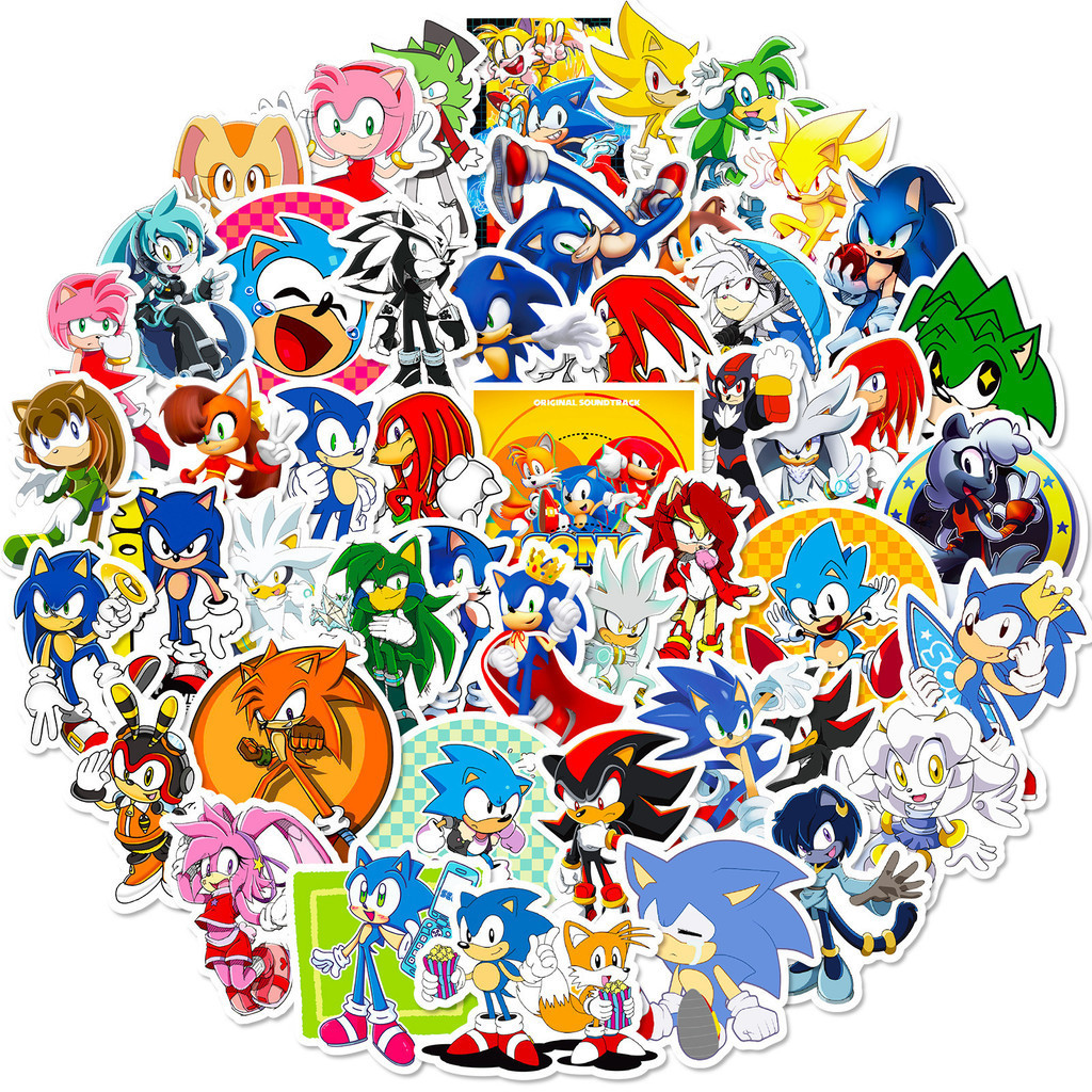 50Pcs/Set Sonic The Hedgehog Series 08 Stickers Fashion DIY Waterproof ...