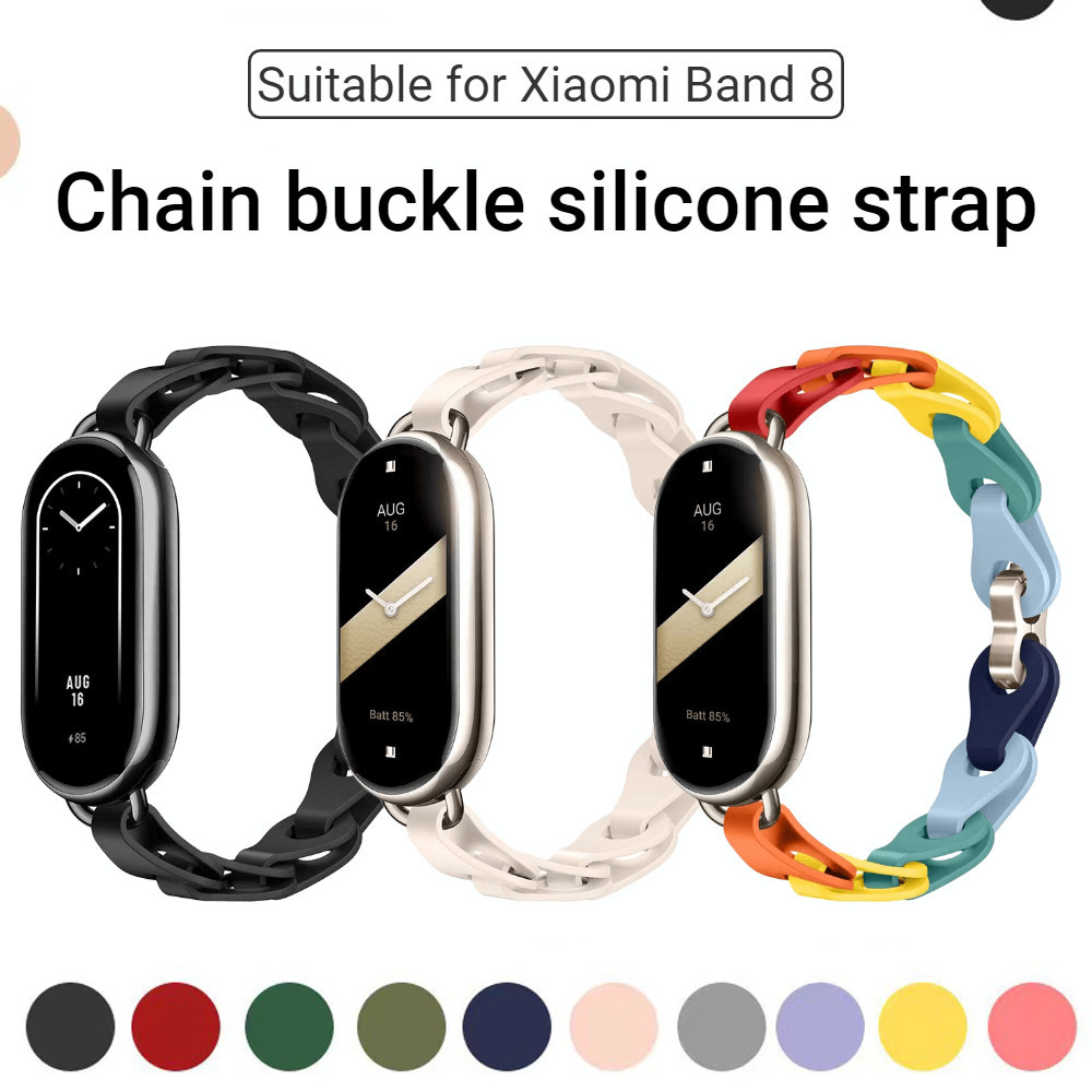 แฟชั่น Slim สําหรับ Xiaomi Band 9 8 NFC สีสันกีฬาสร้อยข้อมือกันน้ําสําหรับ Xiaomi 8 Hollow Out ...