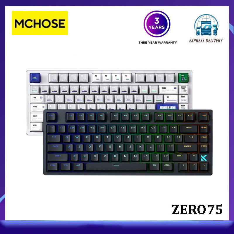Mchose ZERO75 คีย์บอร์ดเชิงกลโหมดเดียวแบบมีสาย RGB แบบถอดเปลี่ยนได้ร้อน | Shopee Thailand