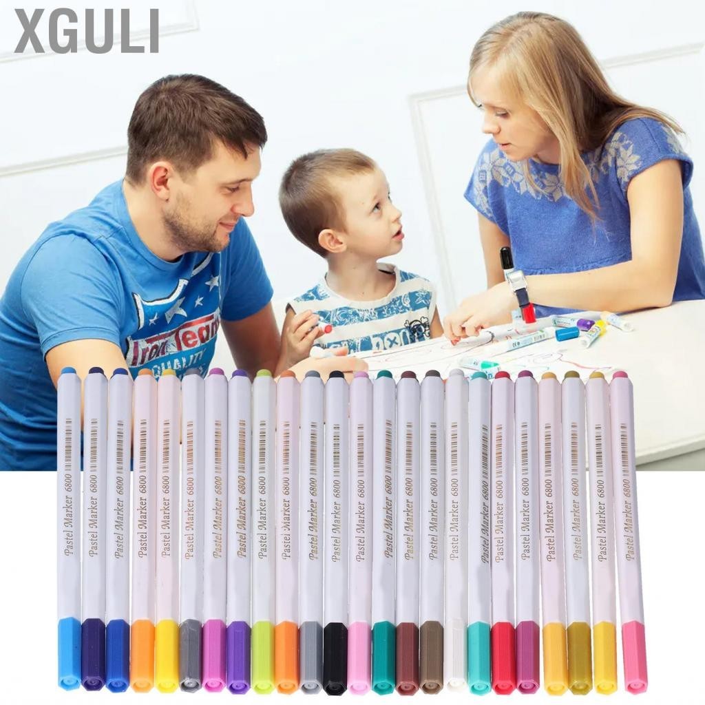 Xguli ชุดมัลติฟังก์ชั่นมาร์กเกอร์สี 24 สีสีสันสดใสสำหรับการวาดภาพกราฟฟิ ...