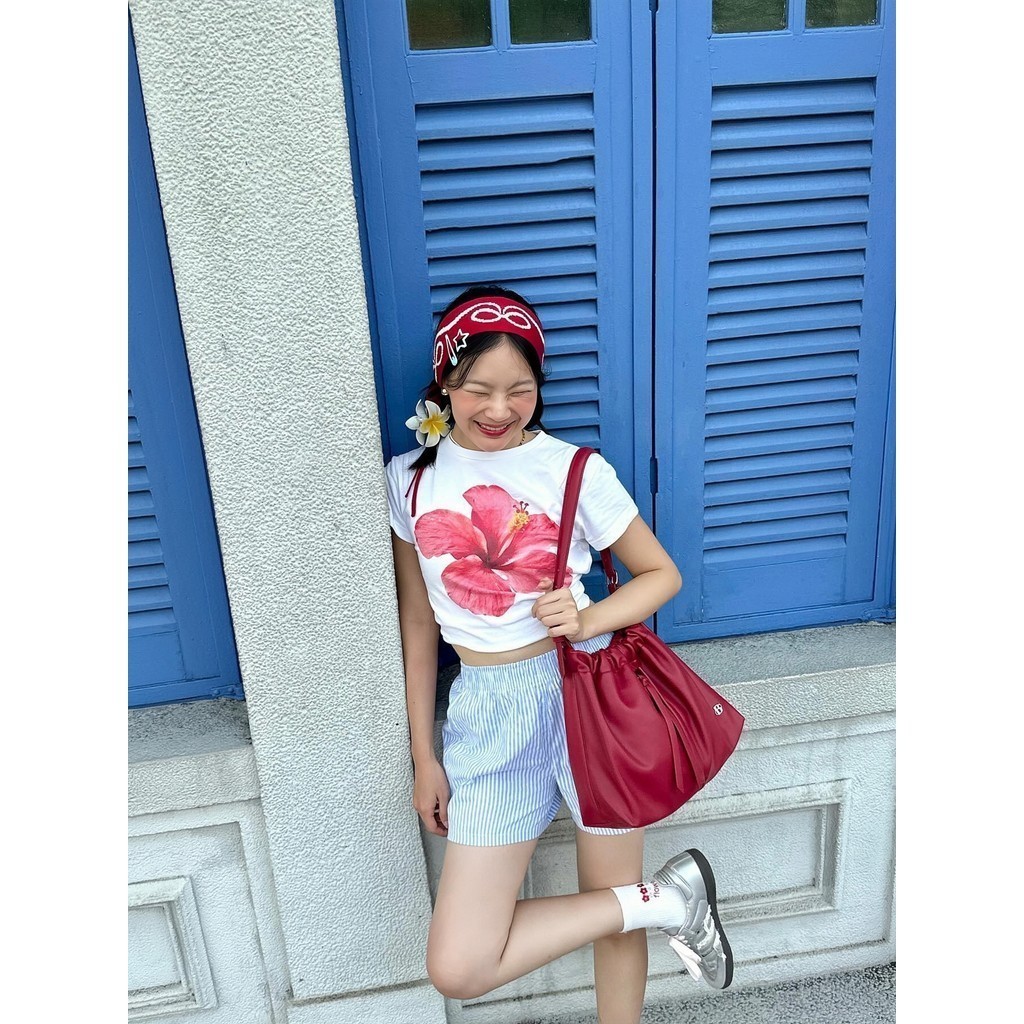 COD (กรุงเทพจัดส่งสินค้า)BOOM Shop เสื้อยืดแขนสั้นลายดอกไม้ หน้าร้อน ...