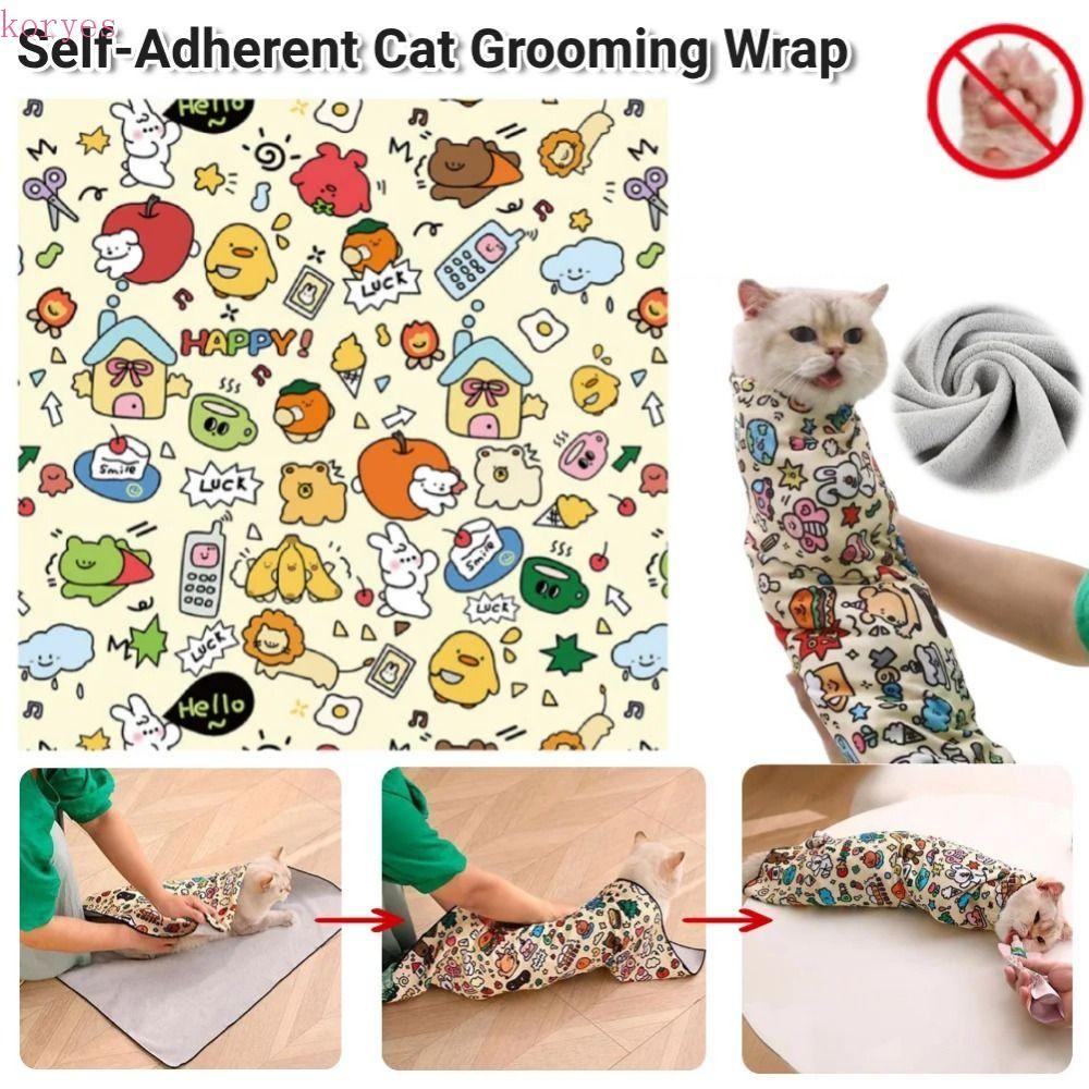 Koryes Cat Restraint Wrap, Anti-Bite Anti-Scratch Cat Grooming Wrap ...