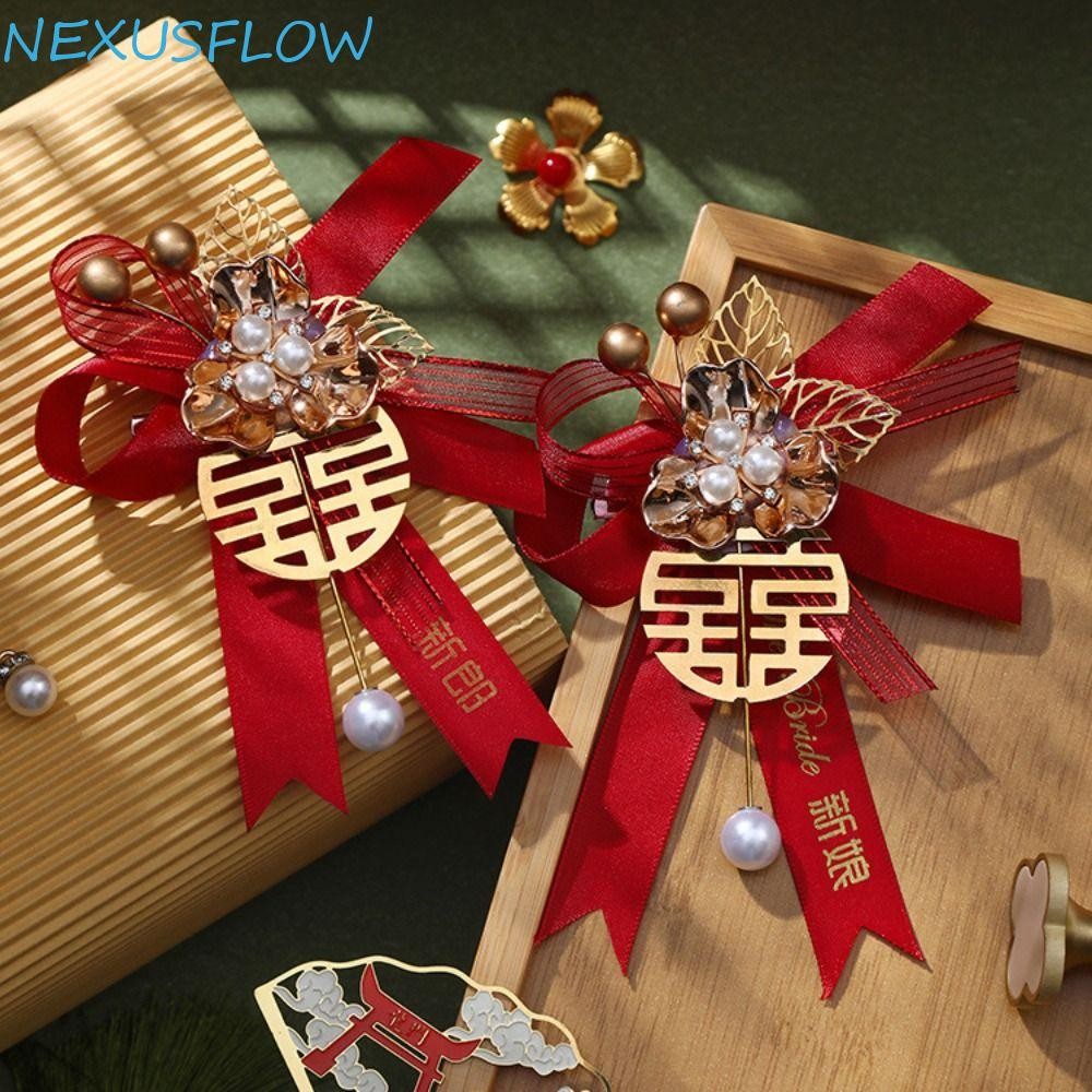 Nexusflow เจ้าบ่าวเข็มกลัด Elegant ผู้ปกครอง Handmade จําลองดอกไม้เพื่อนเจ้าสาวจัดเลี้ยงงาน ...