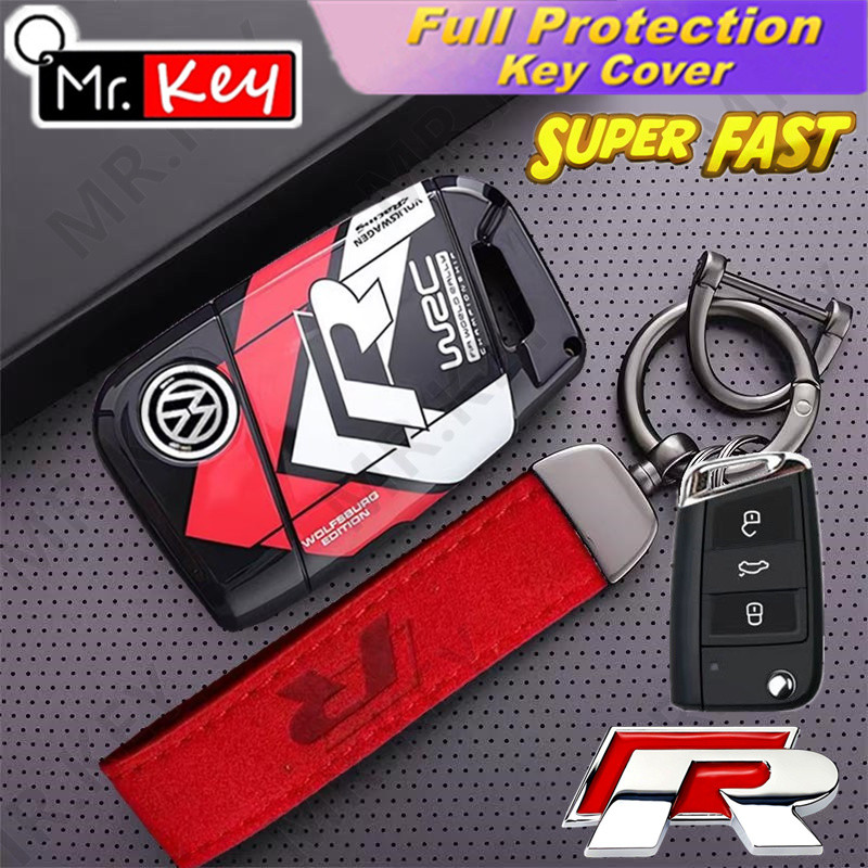 【Mr.Key】VW Racingสไตล์พับkey CoverสําหรับVW Golf 7 Tiguan Tharu Tacoua T-roc T-cross GTIกรณี ...