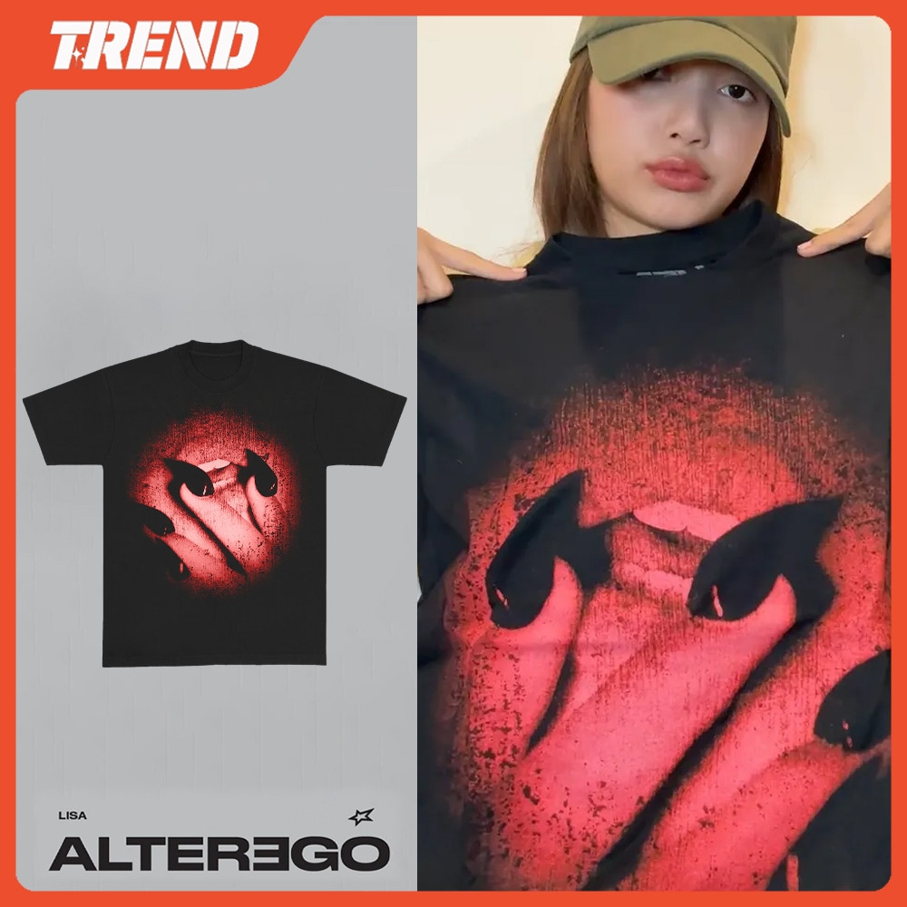 S-5xl Kpop BLACKPINK LISA ALTER EGO Merch cotton Crop cotton เสื้อยืด ...