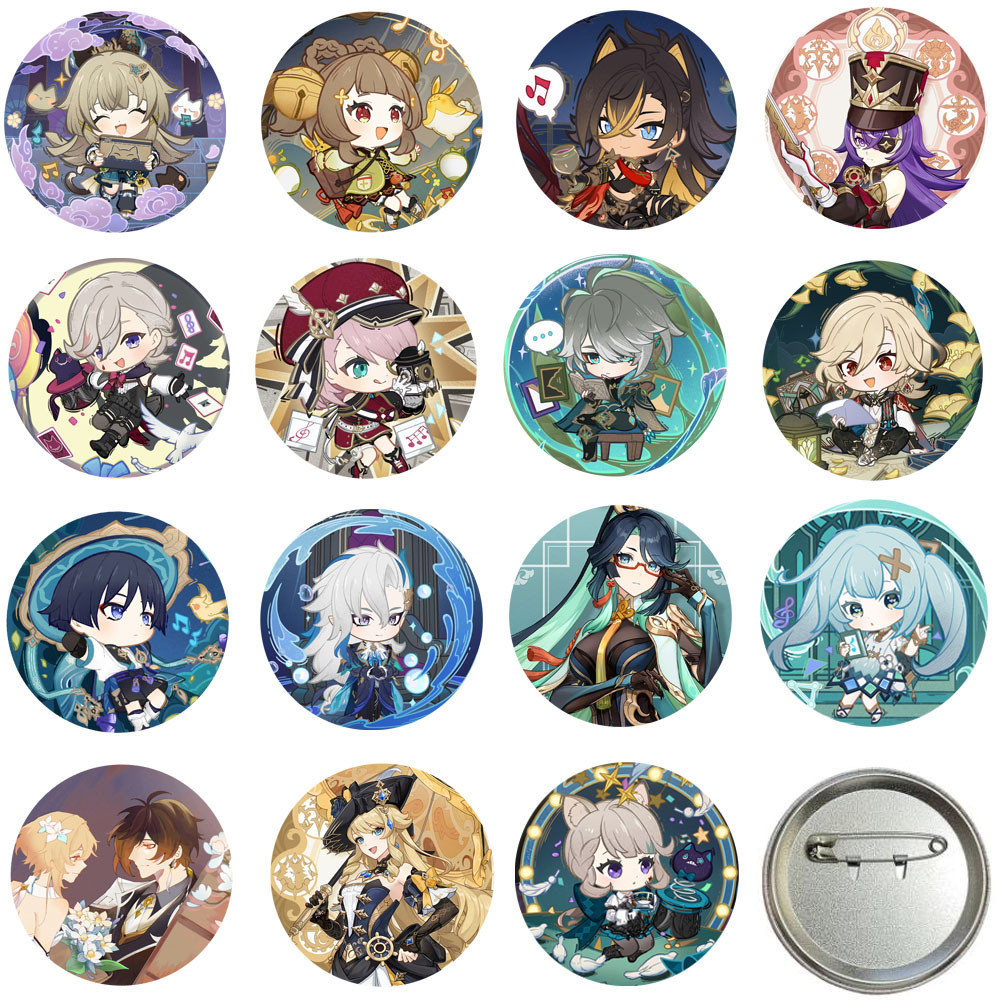 Yuanshen เข็มกลัด ป้าย GENSHIN IMPACT บาร์ Chi เครื่องประดับดีบุก ...