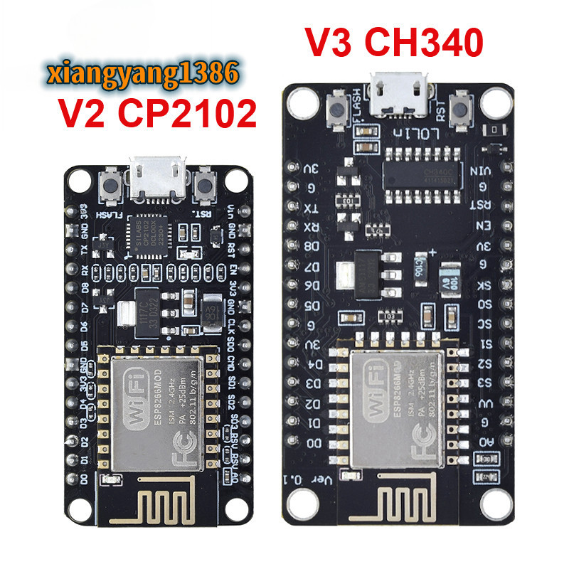 โมดูลไร้สาย NodeMcu V2 V3 CH340 CP2102 Lua WIFI บอร์ดพัฒนา ESP8266 ...