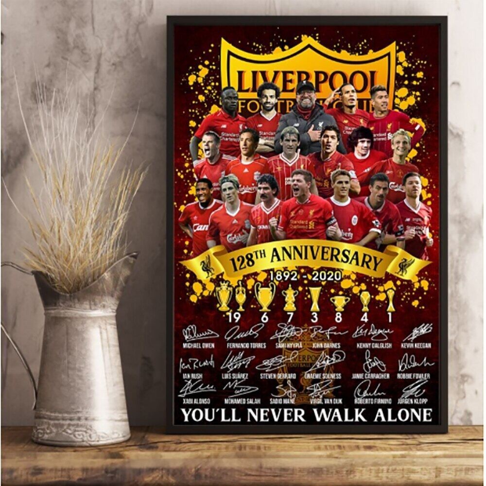 Liverpool th โปสเตอร์ผ้าใบ พิมพ์ลายฟุตบอล สไตล์โมเดิร์น สําหรับตกแต่ง ...