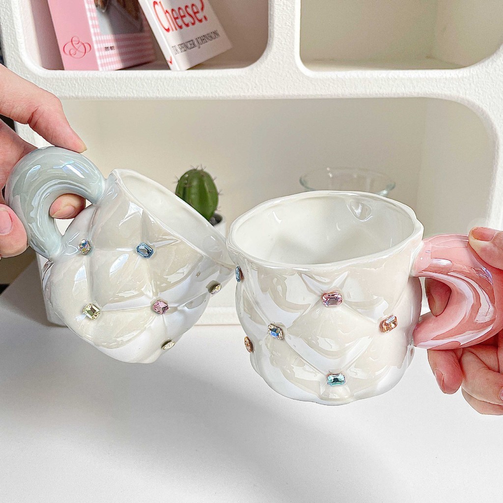 Influencer Gem Ceramic Cup Creative Cute Couple Mug | Shopee Thailand