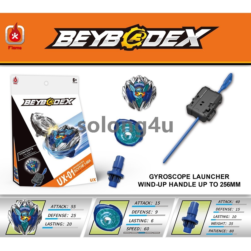 เปลวไฟยี ่ ห ้ อ Beyblade-X Starter UX-01/02/03 Dran Buster Hells Hammer Wizardrod WIZROD ของเล ...