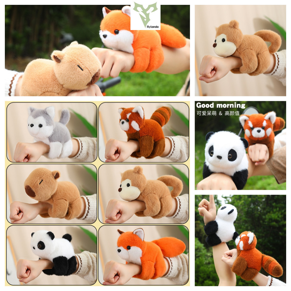 Red Panda Raccoon Plushie น่ารัก Capybara ตุ๊กตา Clap วงกลม Slap Snap ...