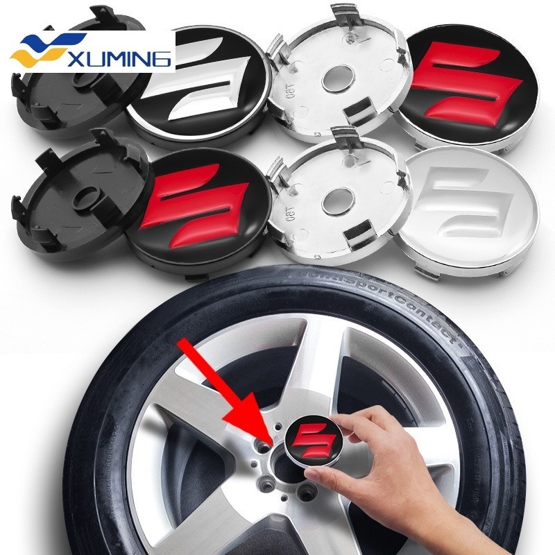 4pcs 60 มม.ศูนย์ล้อ Hub Cap Rim Badge สําหรับ Suzuki Jimny Samurai SX4 ...
