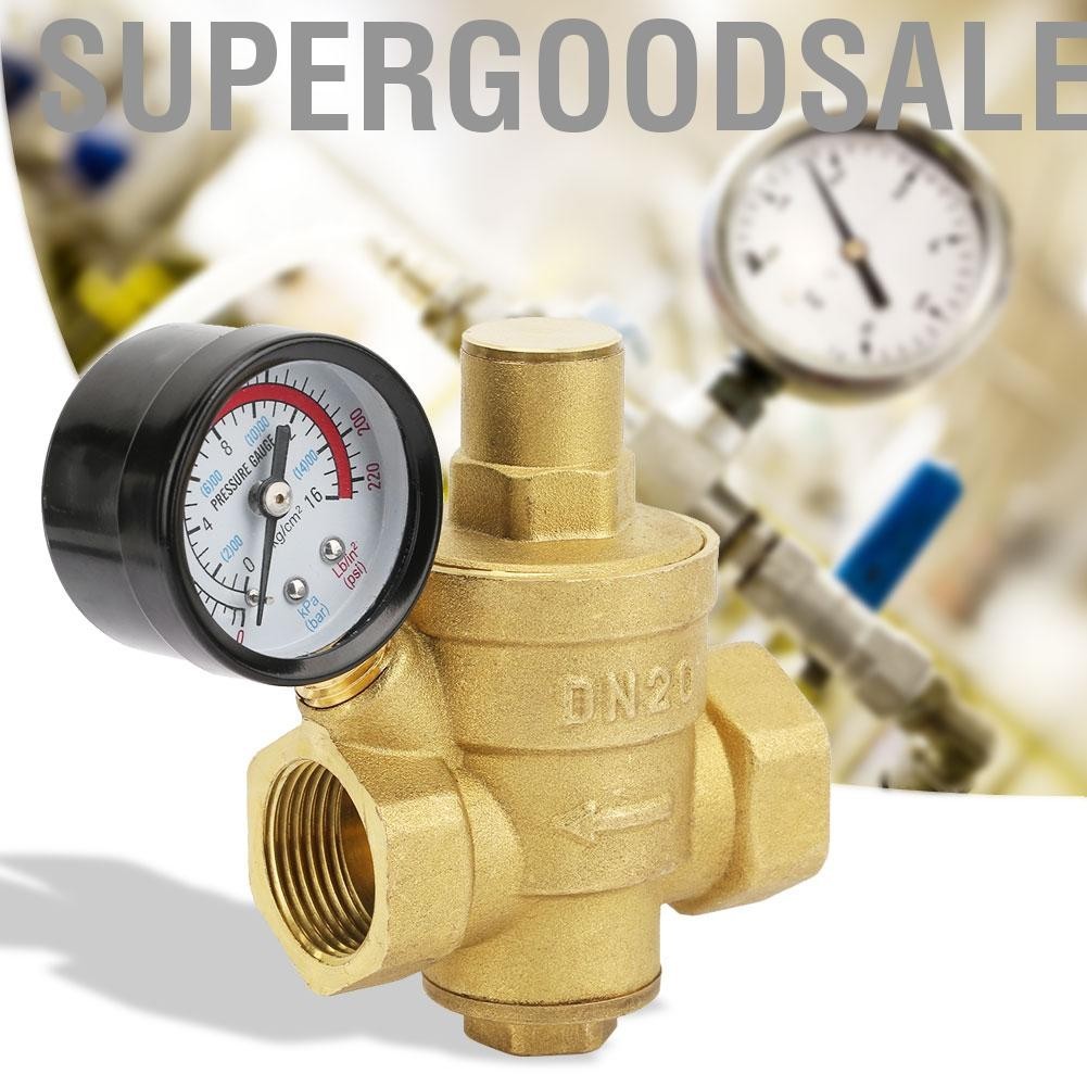 Supergoodsales DN20 1.6Mpa ปรับแรงดันน้ำทองเหลืองพร้อมเครื่องวัด ...