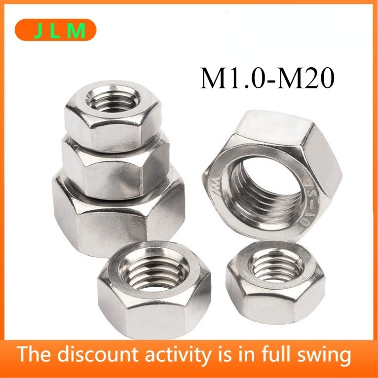 ((JLMP) สแตนเลส A2-70 304 Hex Nut Nut M1.0/M1.2/M1.4/M1.6/M2/M2.5/M2.6/M3/M4/M5/M6/M8/M10/M12 ...
