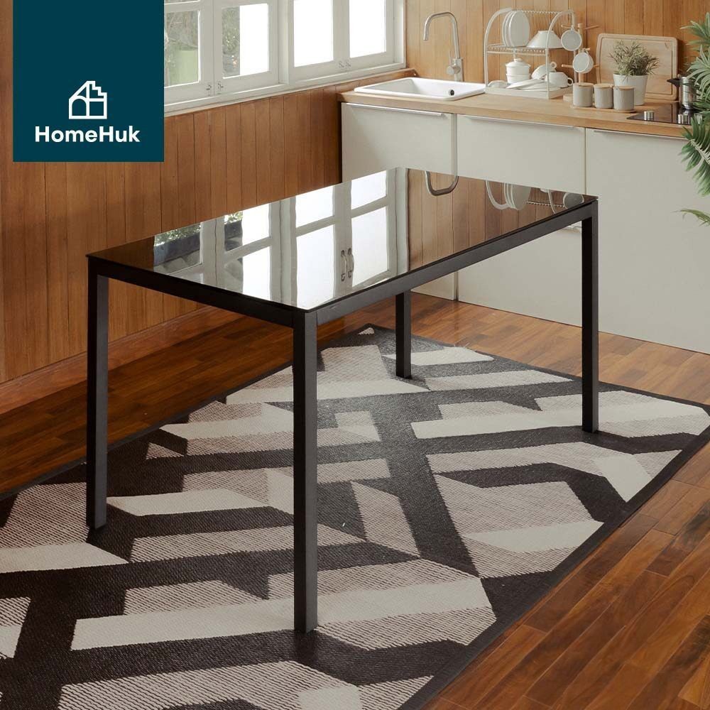 HomeHuk โฮมฮัก โต๊ะอาหาร ขนาด 140 ซม. - สีดำ | Shopee Thailand