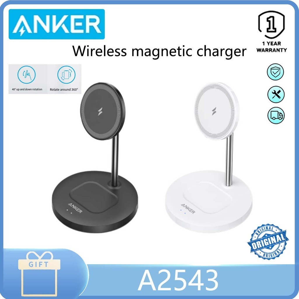 Anker A2543 แท่นชาร์จไร้สายแนวตั้งแม่เหล็กชุดหูฟังบลูทูธไร้สาย universal fast charge เหมาะ ...