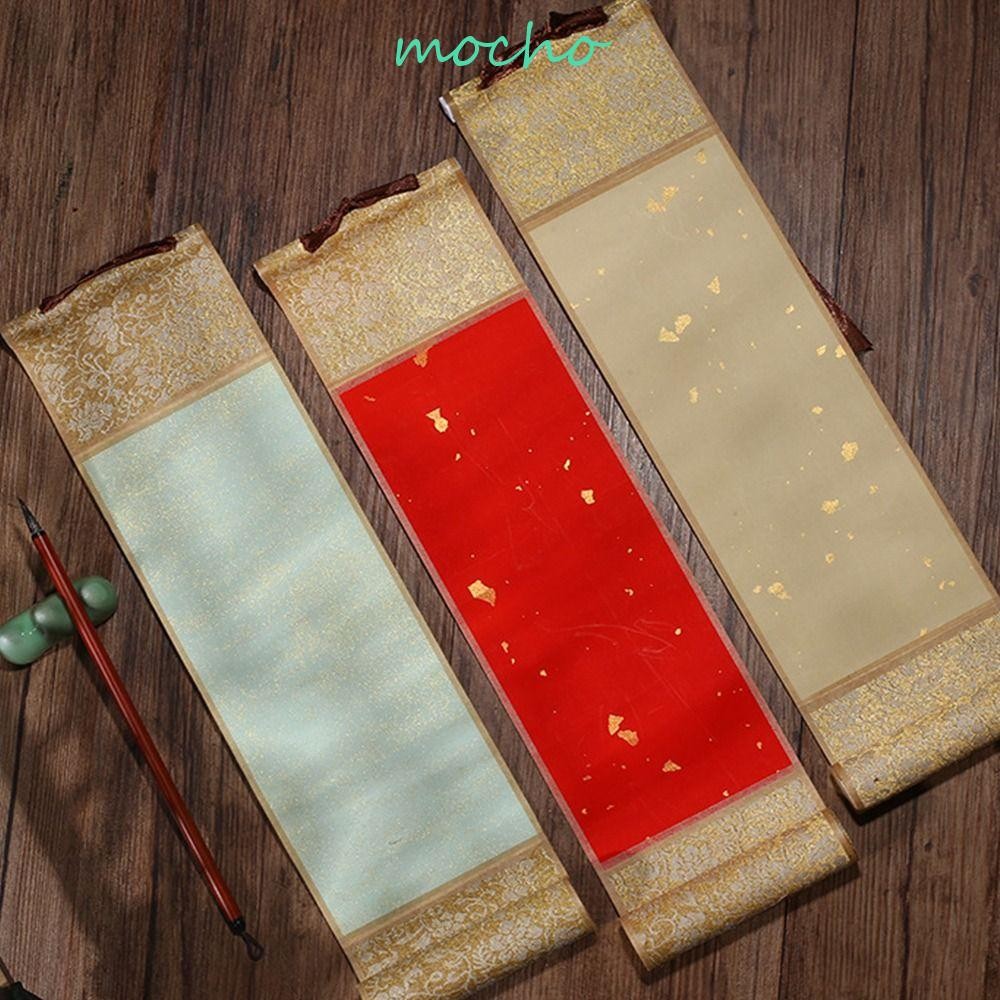 Mocho Gilded กระดาษข้าว Scroll, ภาพวาดกระดาษ Self-made ของขวัญ Mini Batik ทรัมเป็ตเลื่อน, เปล่า ...
