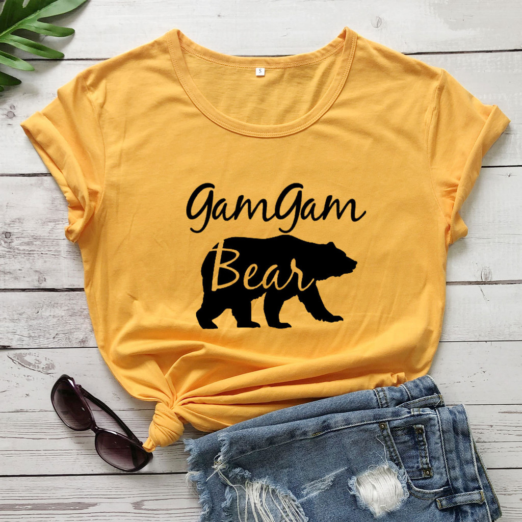เสื้อยืดการค้าต่างประเทศ Gam Gam Bear Letter แขนสั้น GRQ0 | Shopee Thailand