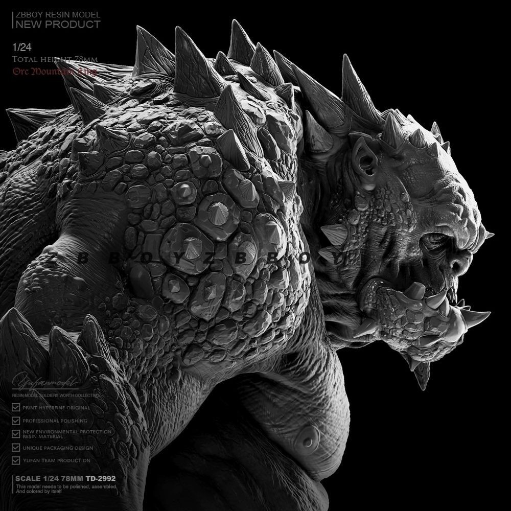1/24 80mm ZBBOY รูปเรซิ่นสัตว์ภูเขาขนาดใหญ่ที่ได้รับการควบคุม โมเดลทหาร ...
