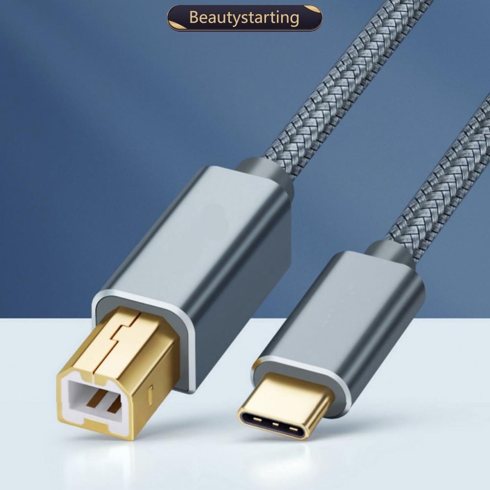 Beautystarting สายเคเบิลไนล่อนถัก Type-C เป็นพอร์ตสี่เหลี่ยม USB 2.0 ...