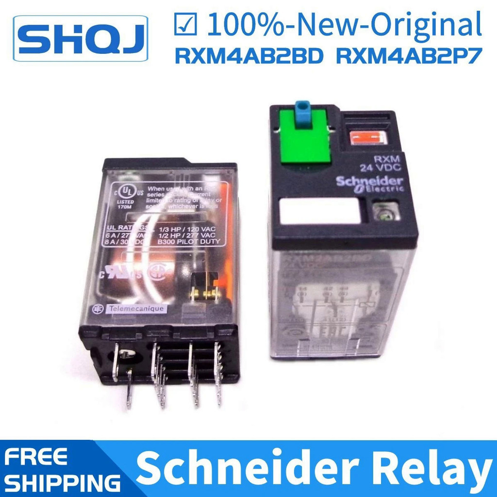 SCHNEIDER รีเลย์ชไนเดอร์ RXM4AB2BD RXM4AB2P7 RXM4AB2JD RXZE1M4C 4CO 6A relay+LTB+LED 24VDC ...