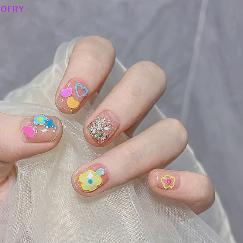 ของ 5d ดอกไม้การ์ตูนสติกเกอร์เล็บ Self-Adhesive Diy น่ารัก 5d บรรเทา ...