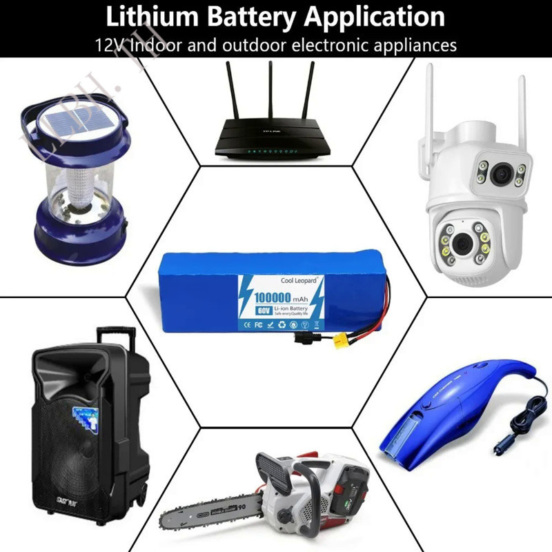 Lithium Ion Battery 16S3P 60V 100Ah Rechargable 18650 Battery Pack High ...