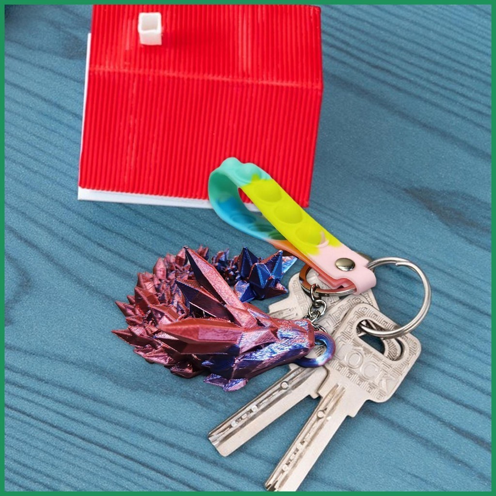 คริสตัลมังกรพวงกุญแจมังกรจีนพวงกุญแจ Rainbow Pearlescent สี Interlocked ...