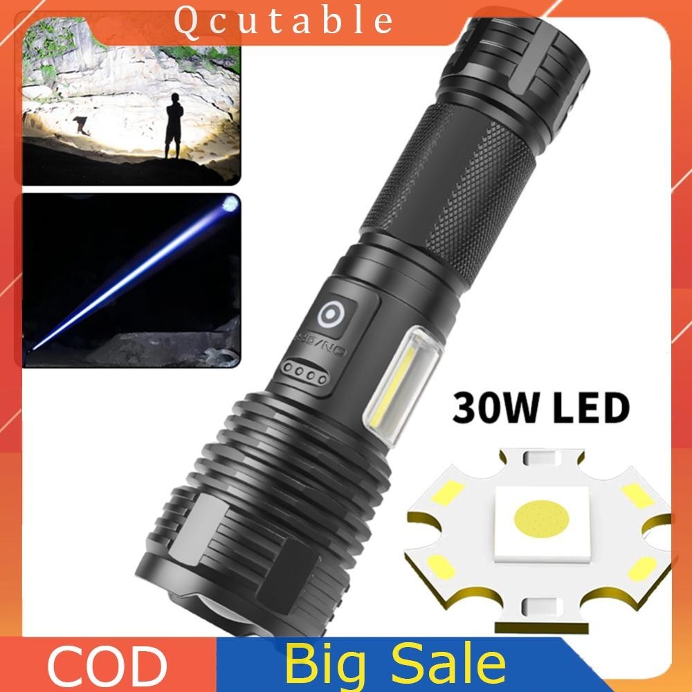 ไฟฉาย LED Zoomable IPX4 ไฟฉายชาร์จ USB กันน้ําสําหรับฉุกเฉินกลางแจ้ง | Shopee Thailand
