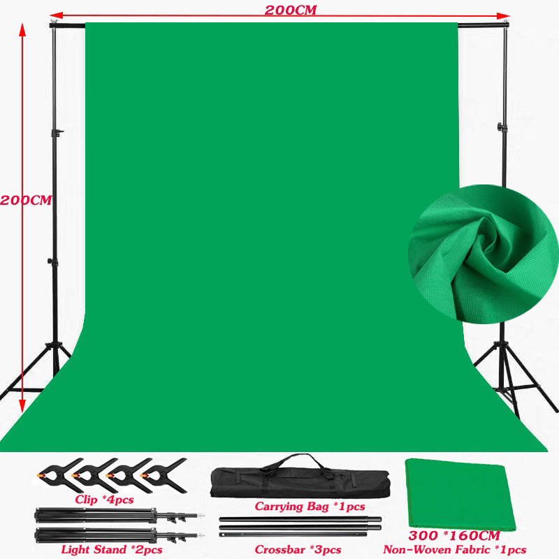 Photo Studio 2x2m ฉากถ่ายรูป Background Stand & 3x1.6m Backdrop Non ...