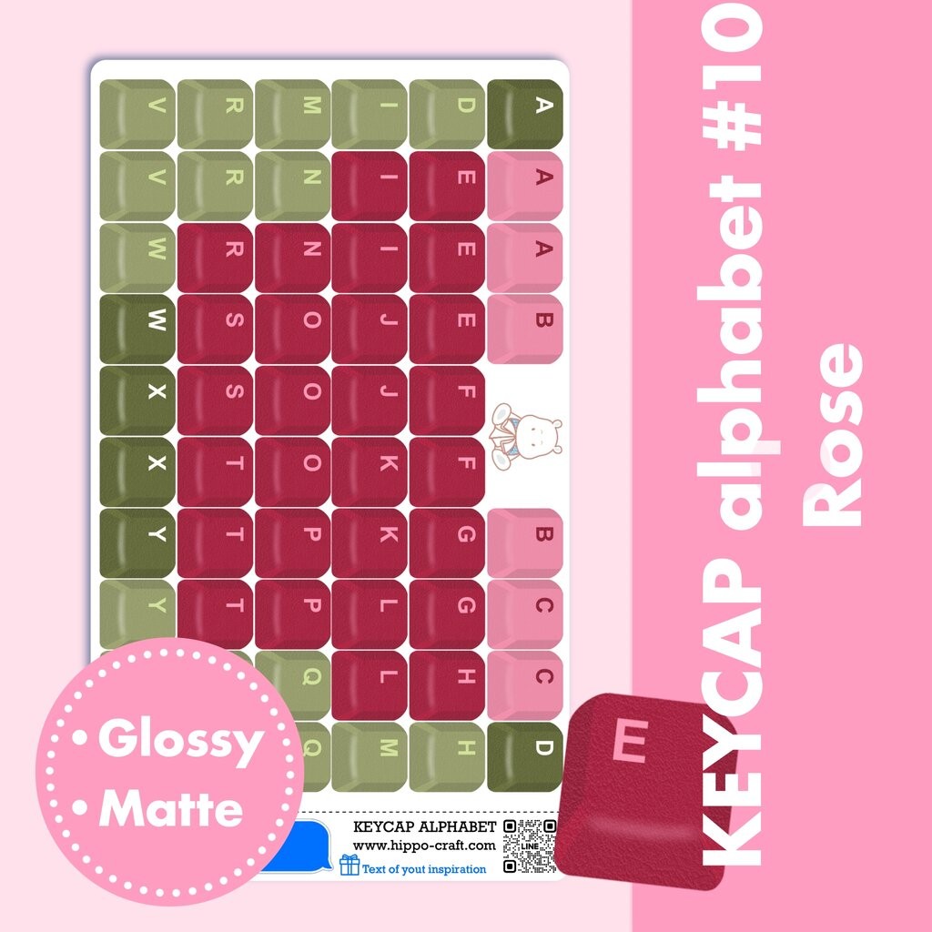 KEYCAP alphabet #10 Rose | Planner sticker sheet สติ๊กเกอร์ตัวอักษรภาษา ...