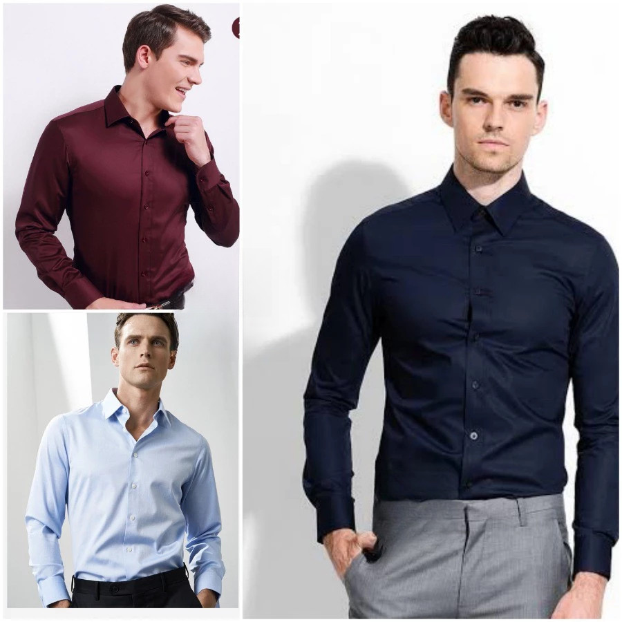 เสื้อเชิ้ตแขนยาว ทรงสลิม สไตล์เกาหลี สำหรับผู้ชาย รุ่น YX04 | Shopee ...