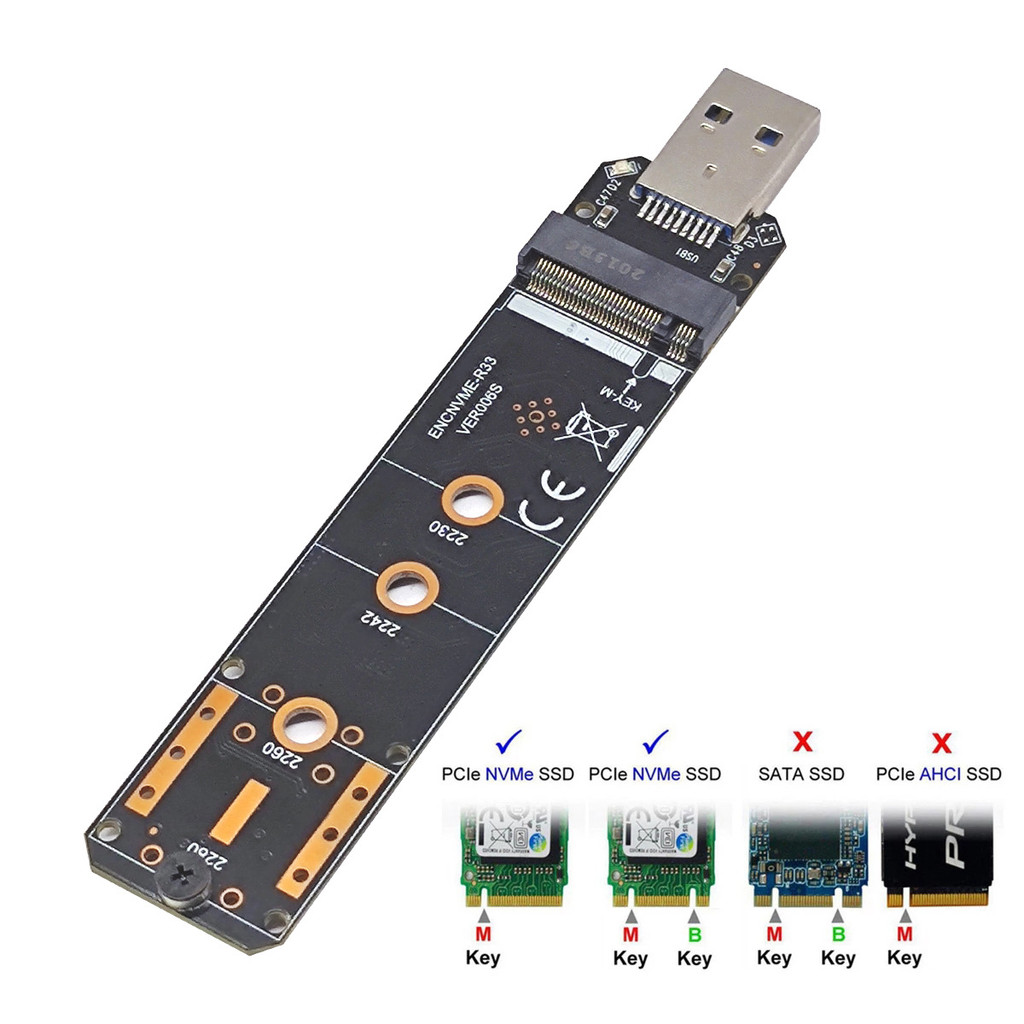 2025/USB3.2 GEN2 10Gbps ไปยังโปรโตคอล NVME กล่อง M.2 ไปยังพอร์ต A Realtek RTL9210 สำหรับการใช้ ...