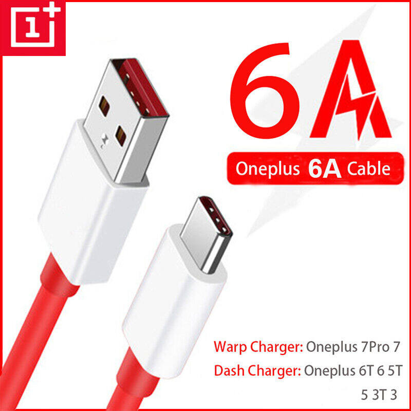 สายชาร์จ OnePlus 1+ 7 Warp Charger 6A 1/1.5/2/3M USB Dash Quick Charge Data Cable สำหรับ OnePlus ...