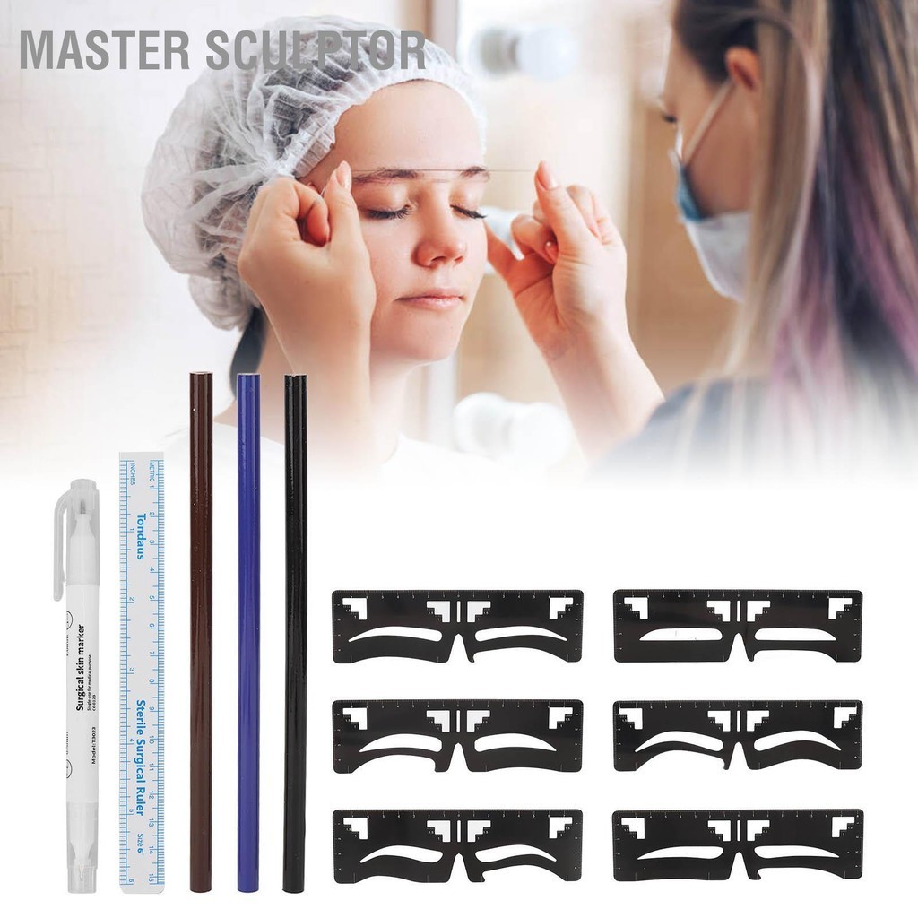 Master Sculptor ชุดแม่แบบคิ้ว Shaper นำกลับมาใช้ใหม่ได้กันน้ำลายฉลุคิ้ว ...