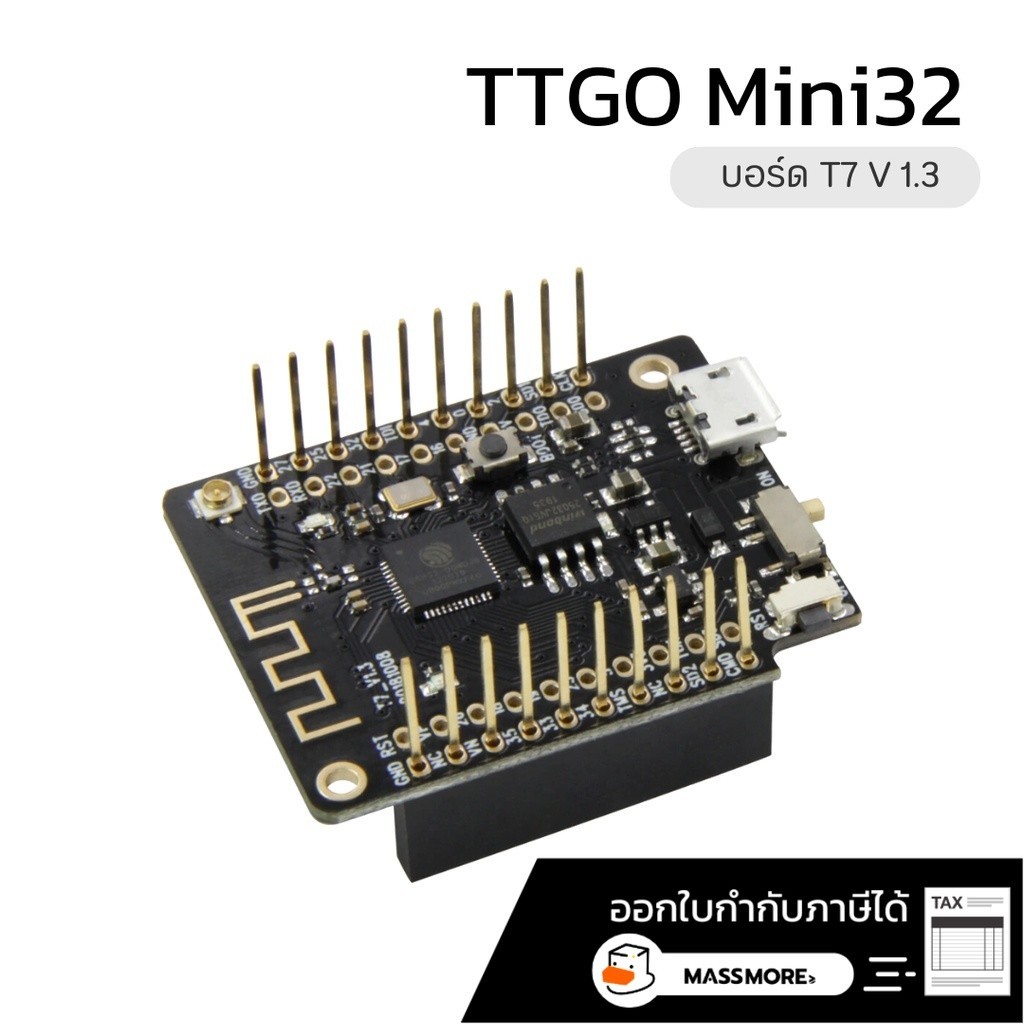 TTGO Mini32 T7 V1.3 บอร์ด ESP32 ขนาดเล็ก ต่อ Sensor Stack ต่อแบต Lipo ... TTGO Mini32 T7 V1.3 บอร์ด ESP32 ขนาดเล็ก ต่อ Sensor Stack ต่อแบต Lipo ...