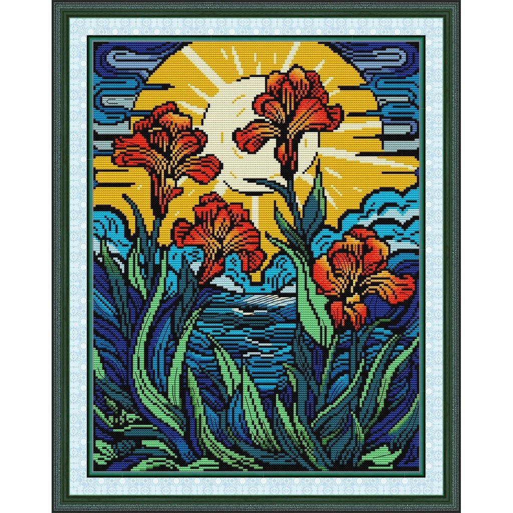 Joy Sunday Stamped Cross Stitch Ktis DMC Threads จีน DIY ชุดเย ็ บปักถั ...