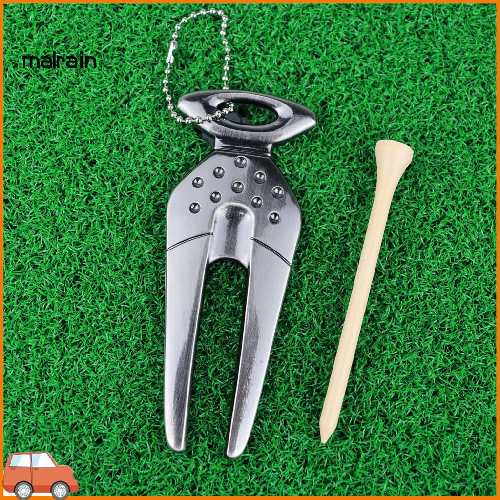 [Ma] Golf Divot Tool Reusable Non-fading Mark Tool สังกะสีอัลลอยด์ Golf ...