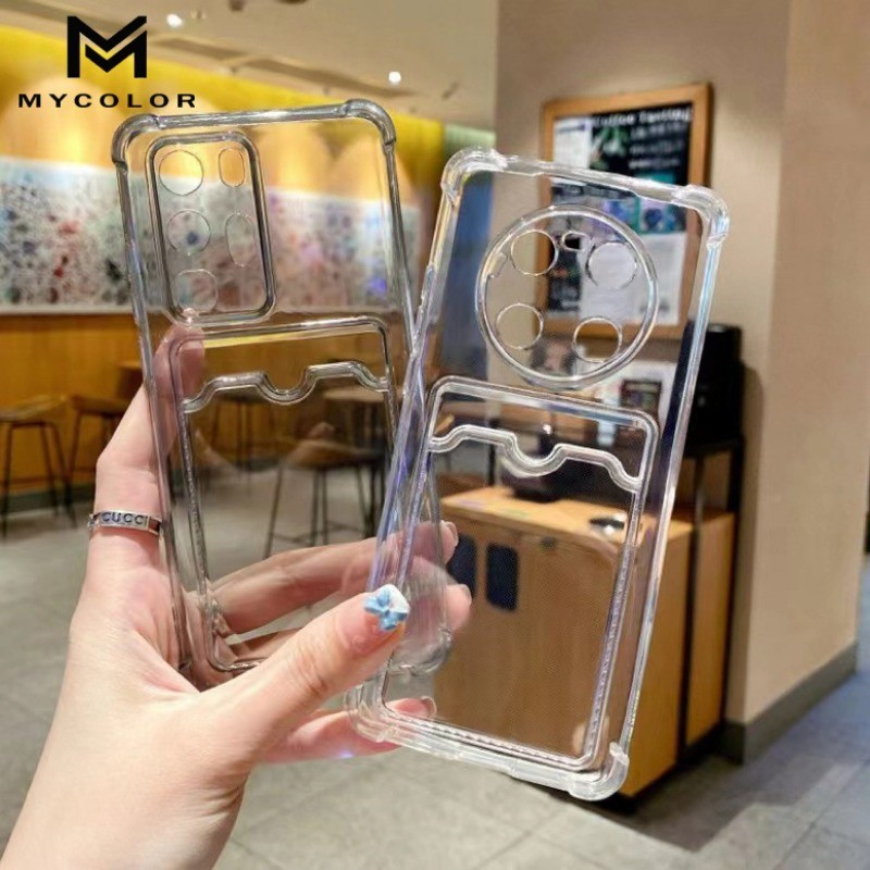 เคสกันกระแทกเคสใส่บัตร เคสซิลิโคนใส Huawei P60 P50 P40 P30 Mate 60 50 40 30 Mate60 Mate50 Pro+ ...