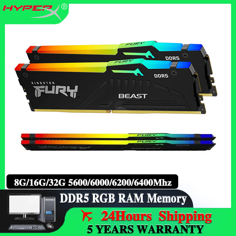 Hyperx FURY DDR5 Beast เมนบอร์ด,8GB,16GB,32GB,5600,6000,6200,6400MHz ...