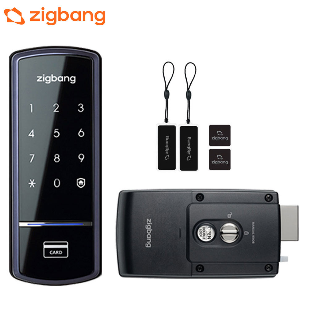 Zigbang Korea SHS-1321 Smart Digital Double Door Lock Key Tag and Touch Korea | Shopee Thailand