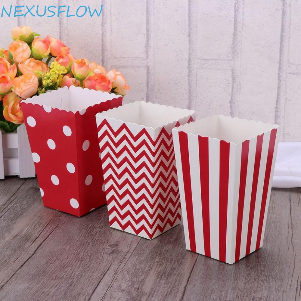 Nexusflow Popcorn กระดาษคอนเทนเนอร์ Creative 11.5 ซม.ความสูงพิมพ์ Fries คอนเทนเนอร์ถุงกระดาษพับ ...