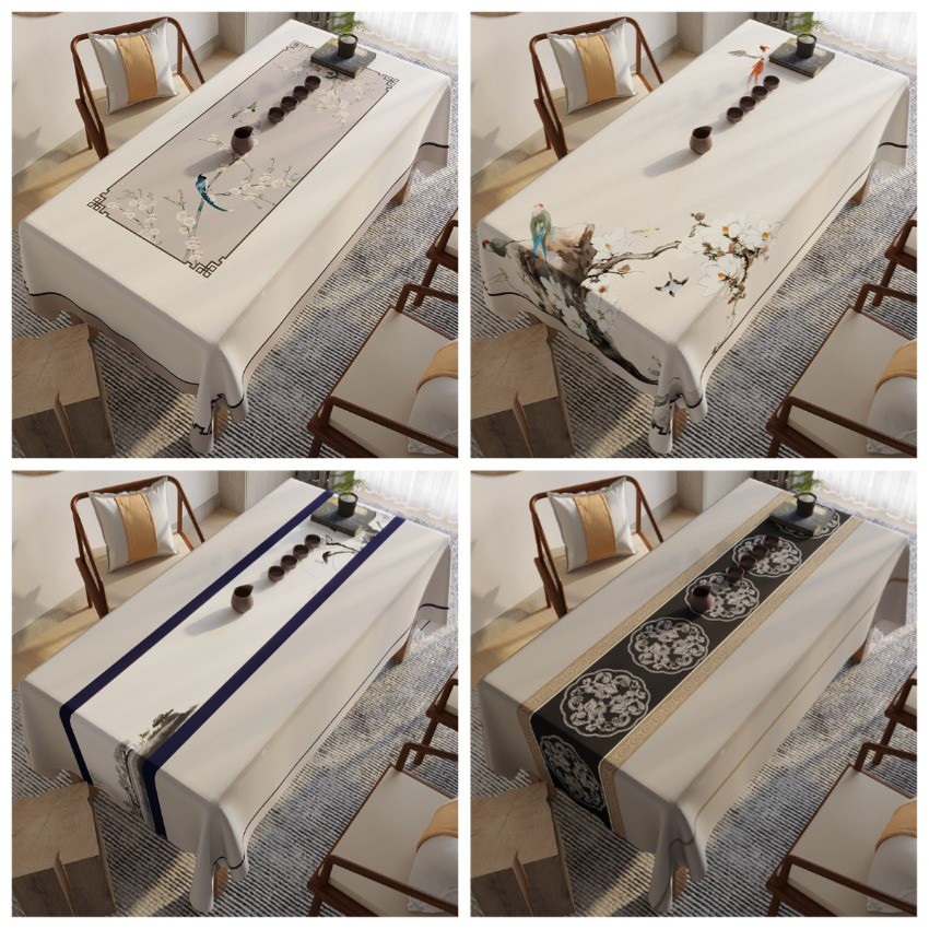 ผ้าปูโต๊ะจีนผ้าฝ้าย Alas Meja Makan Raya Decor กันน้ําโต๊ะรับประทาน ...