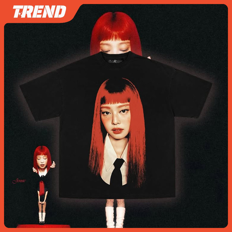 Kpop BLACKPINK JENNIE Ruby Merch ผ้าฝ้ายเสื้อยืด Plus ขนาดเกาหลีแฟชั่น ...