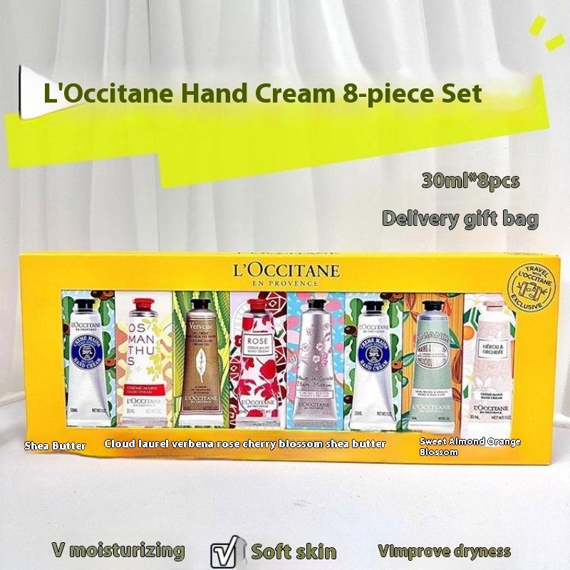 L'OCCITANE Loccitane Hand Cream ชุด 8 ชิ้น Moisturizing Shea Butter Rose Sakura 30ml*8 | Shopee ...