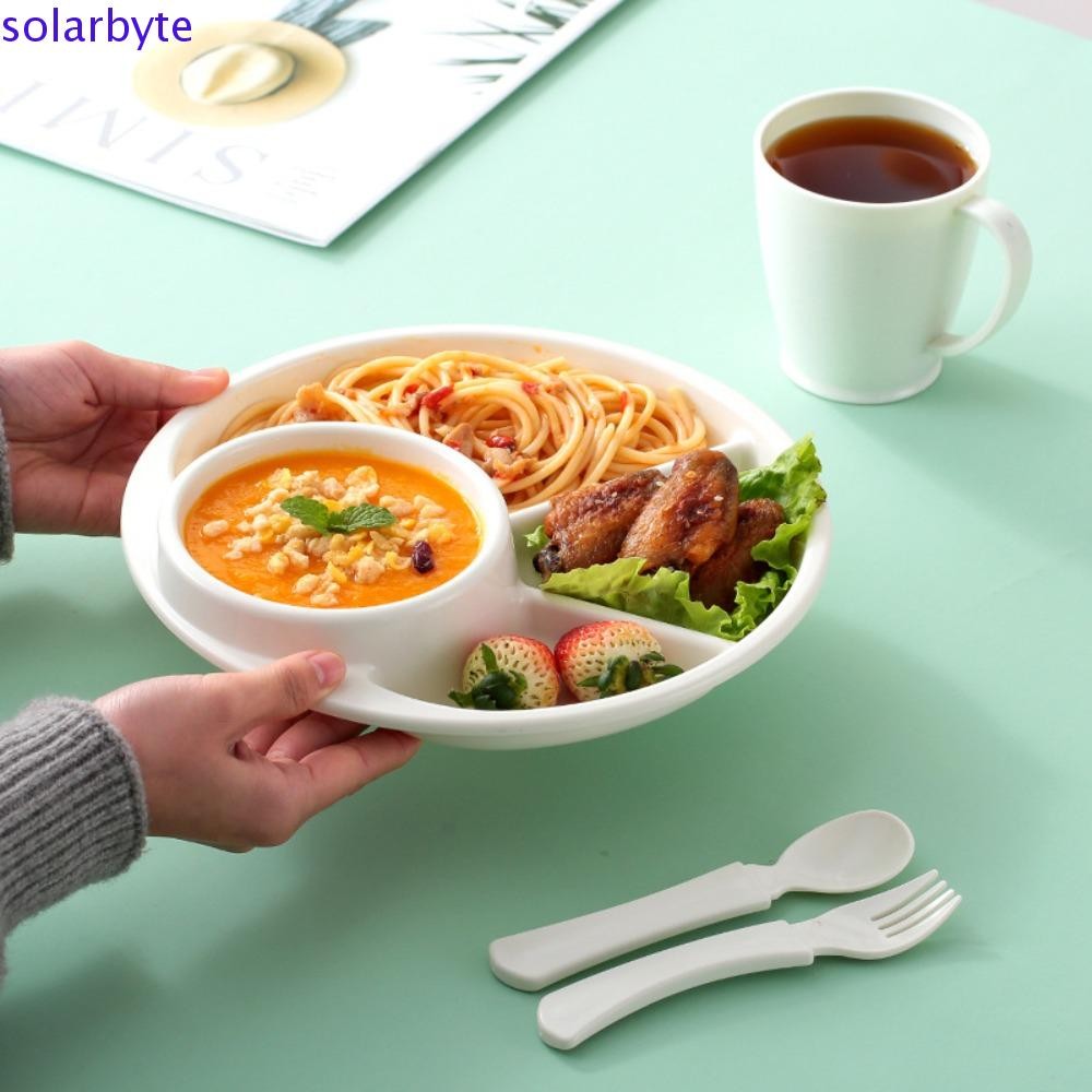 Solarbyte จานอาหารค่ําแบ่ง,พลาสติก 4 กริดถาดเสิร์ฟ,อาหารเย็นสไตล์ญี่ปุ่นรอบฤดูใบไม้ร่วงทนอาหาร ...