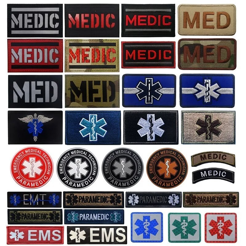 Ir Red Cross Paramedic EMT EMS Army Combat Medic First Aid Patch สะท้อน ...