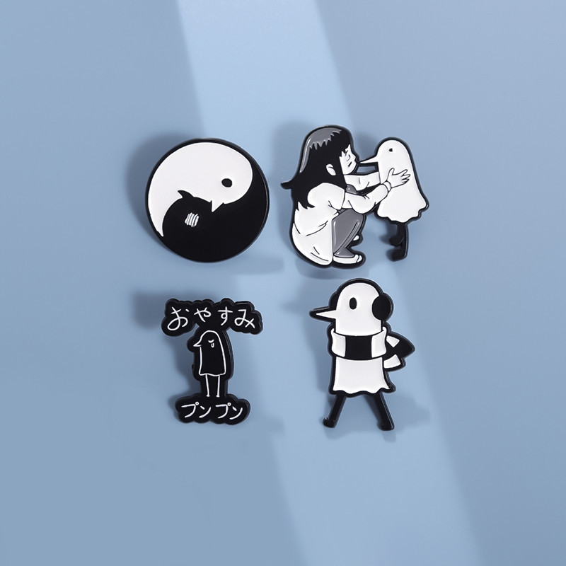 การ์ตูนตลก Goodnight Punpun Pins เข็มกลัด Oyasumi Punpun เข็มกลัด Badge ...